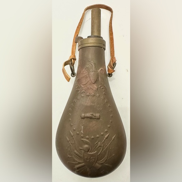 Other | Antique Rare Highly Embossed Us American Eagle Brass Powder ...